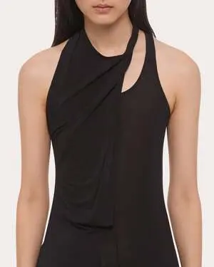 Helmut Lang Jersey Asymmetric Twist Tank Top