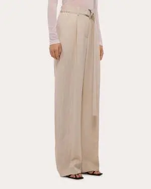 Helmut Lang Pleated Twill Relaxed Trousers