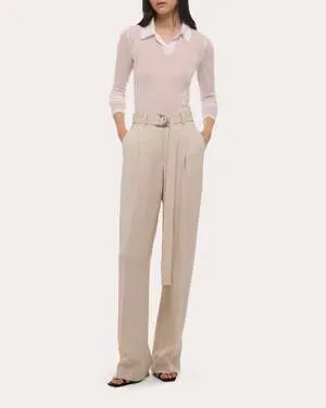 Helmut Lang Pleated Twill Relaxed Trousers
