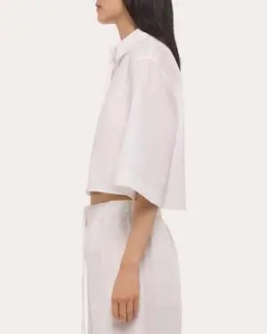 Helmut Lang Poplin Cropped Trench Shirt