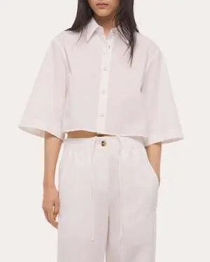 Helmut Lang Poplin Cropped Trench Shirt