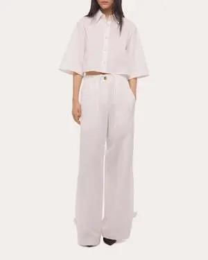 Helmut Lang Poplin Cropped Trench Shirt