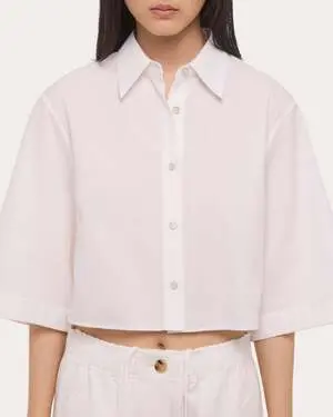 Helmut Lang Poplin Cropped Trench Shirt