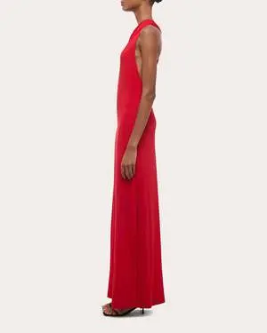 Helmut Lang Jersey Knotted Halter Maxi Dress