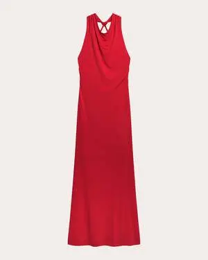 Helmut Lang Jersey Knotted Halter Maxi Dress