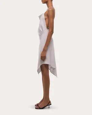 Helmut Lang Twill Knotted Handkerchief Slip Dress