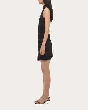 Helmut Lang Gathered Jersey Knotted Mini Dress
