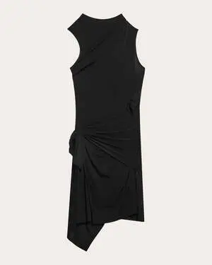 Helmut Lang Gathered Jersey Knotted Mini Dress