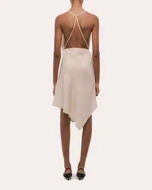Helmut Lang Twill Knotted Handkerchief Slip Dress