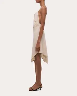 Helmut Lang Twill Knotted Handkerchief Slip Dress