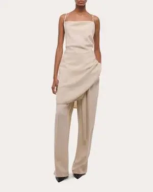 Helmut Lang Twill Knotted Handkerchief Slip Dress