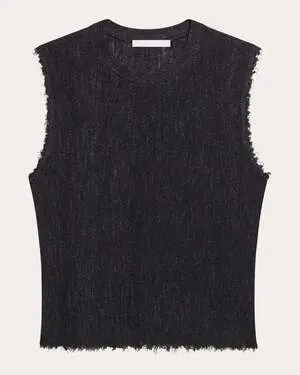 Helmut Lang Sheer Raw-edge Muscle Tank Top
