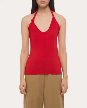 Helmut Lang Jersey Twist Dancer Halter Top