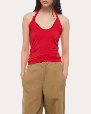 Helmut Lang Jersey Twist Dancer Halter Top