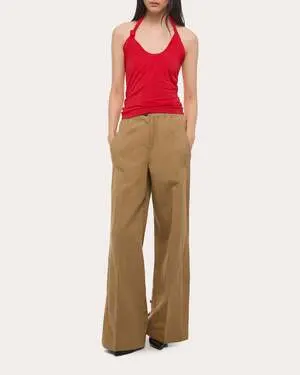 Helmut Lang Jersey Twist Dancer Halter Top