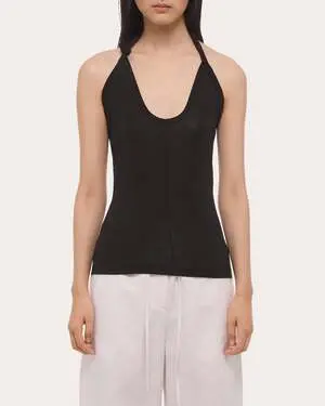 Helmut Lang Jersey Twist Dancer Halter Top