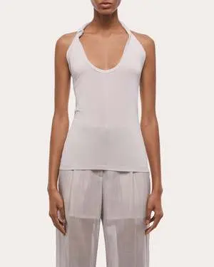 Helmut Lang Jersey Twist Dancer Halter Top