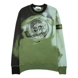 Stone Island Crewneck Sweatshirt With Graphic Print - Olive