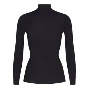 Nike X Skims Weightless Layers Mock-neck Long-sleeve Top - Obsidian