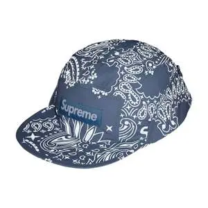 Supreme Reflective Bandana Sunshield Camp Cap - Light Blue