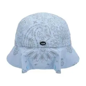 Supreme Reflective Bandana Sunshield Camp Cap - Light Blue