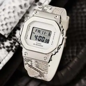 Casio G-shock Digital Watch With Snakeskin Detailing