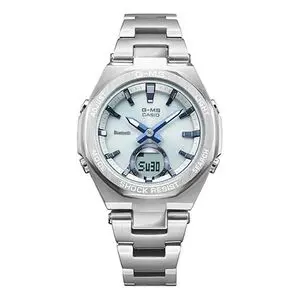 Casio Baby-g Silver Watch With Bluetooth And Solar Energy - Blue
