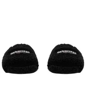 Balenciaga Furry Open Mule - Black
