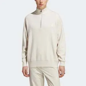 Adidas Originals Club Knit Half-zip Sweater - Beige