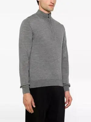 SERGIO MORETTI FIRENZE Quarter-zip Long-sleeve Polo Shirt