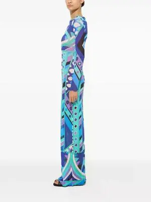 Emilio Pucci Geometric Print Mesh Gown