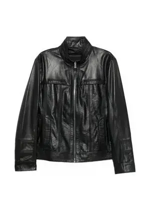 SERGIO MORETTI FIRENZE Leather Jacket With Snakeskin-effect Panels
