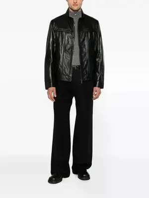 SERGIO MORETTI FIRENZE Leather Jacket With Snakeskin-effect Panels