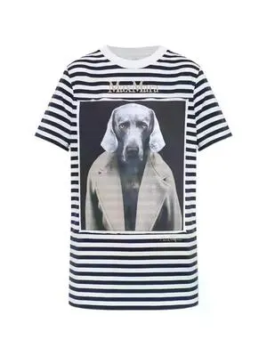 Max Mara Striped Graphic Print T-shirt