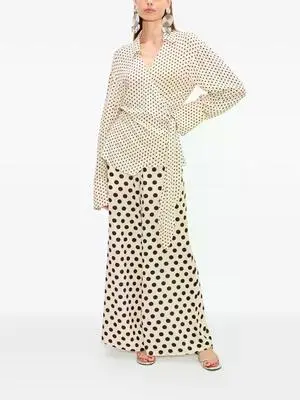 SIMONMILLER Nella Polka Dot Wide-leg Trousers - Neutrals