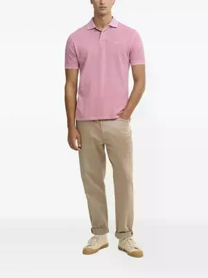 Barbour Washed Tartan Tailored Pique Polo - Pink