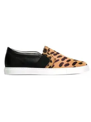 LANVIN Pull-on Leopard Print Sneakers - Black