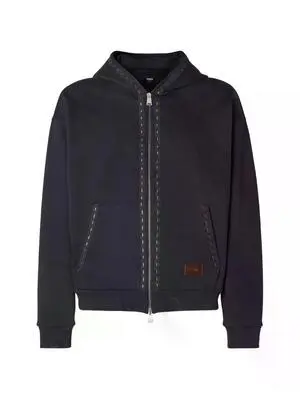 Fendi Cotton Zip-up Hoodie - Blue