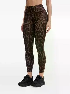 Adidas Leopard-print Leggings - Neutrals