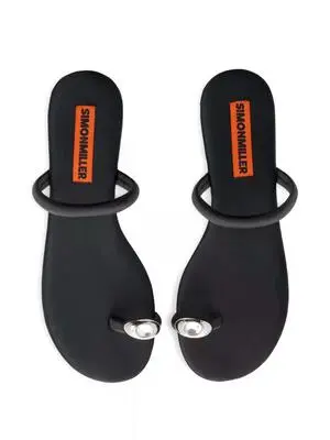 SIMONMILLER Pipe Crystal-embellished Flat Sandals - Black