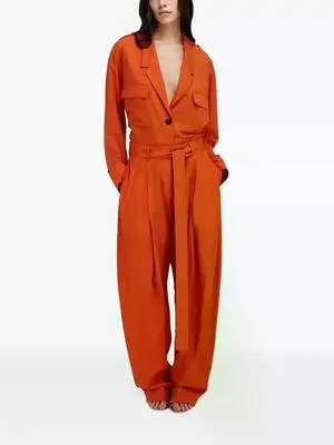 FERRAGAMO Barrel-leg Virgin Wool Trousers - Orange