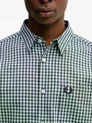 Fred Perry Gingham Embroidered-logo Shirt