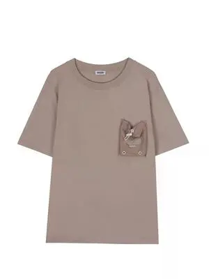 Moschino Drawstring-pocket T-shirt - Brown