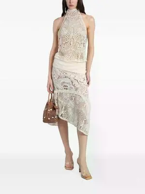 SIEDRES Crochet-knit Halterneck Top