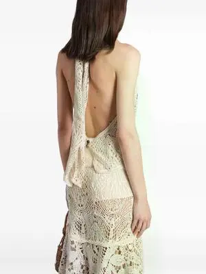 SIEDRES Crochet-knit Halterneck Top