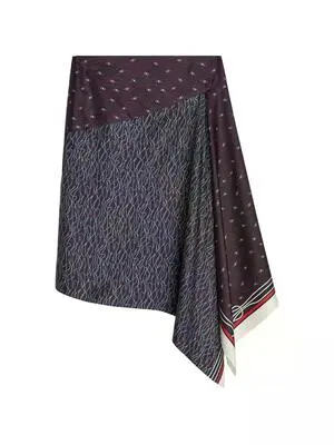 FERRAGAMO Ferragamo Silk Handkerchief Skirt Blue