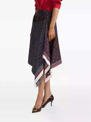 FERRAGAMO Silk Handkerchief Skirt - Blue