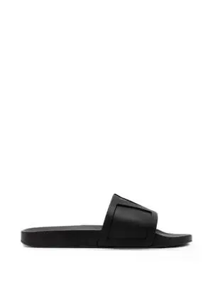 Valentino Garavani Vlogo Signature Slip-on Sandals - Black
