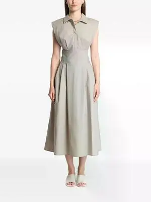 Guess Sleeveless Pleated Midi Dress - Neutrals