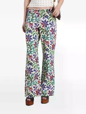 SIEDRES Floral Print Trousers - Neutrals